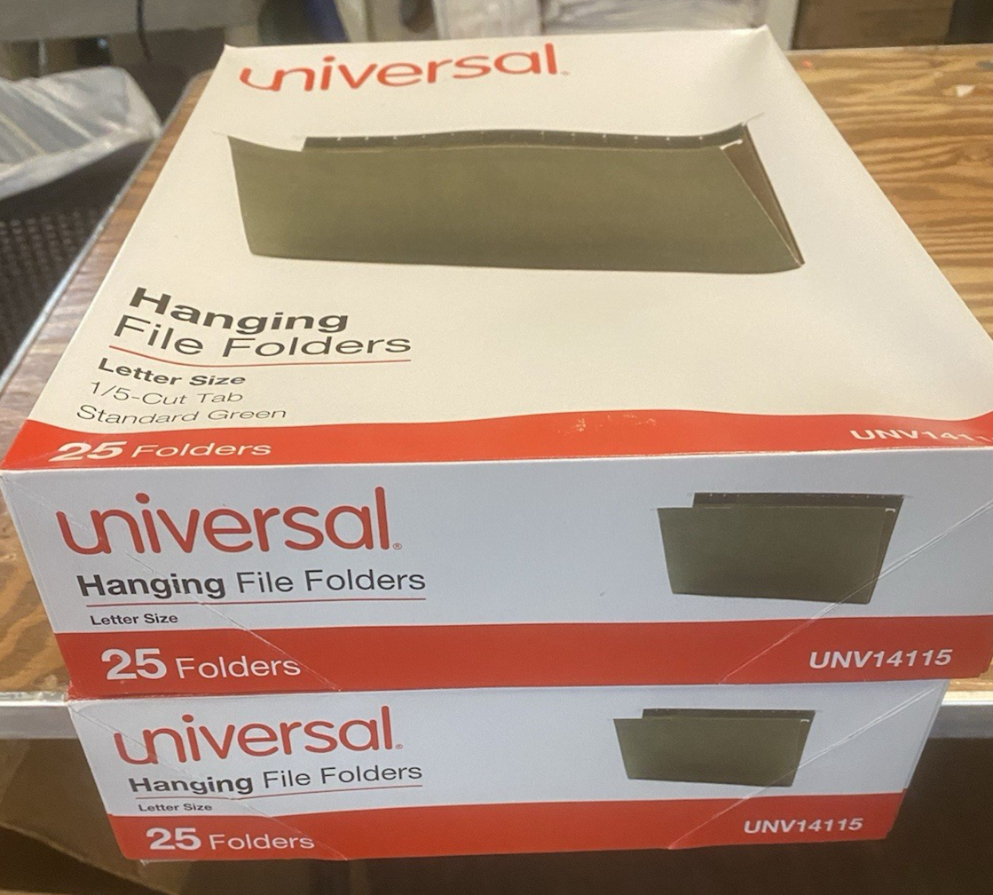 BRAND NEW Universal Hanging File Folders, Green, 087547141151 100 P...