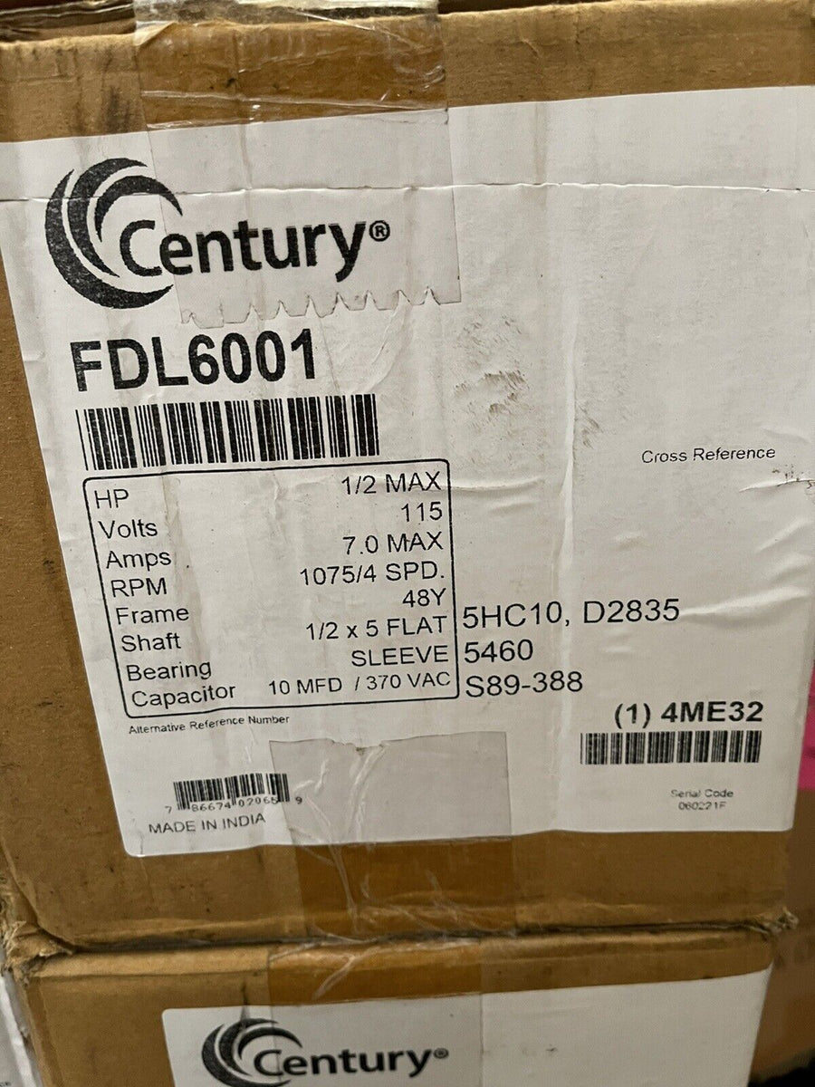 CENTURY FDL6001 Masterfitpro Direktantrieb Gebläsemotor, 1/2 HP , 1...