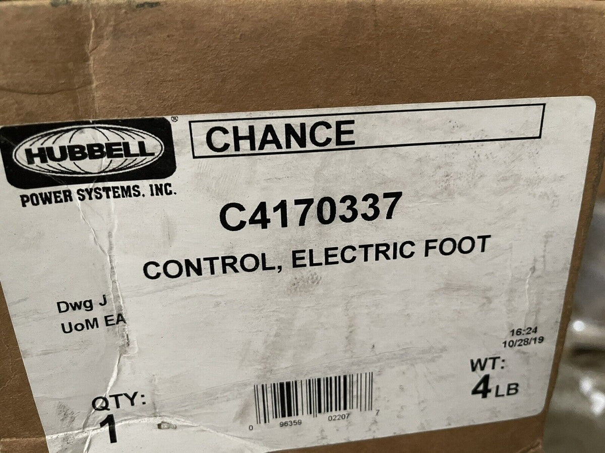 Hubbell Power C4170337 Capstan Hoist Electric Foot Control 1,000 lb... Hubbell Power C4170337 Capstan Hoist Electric Foot Control 1,000 lb...
