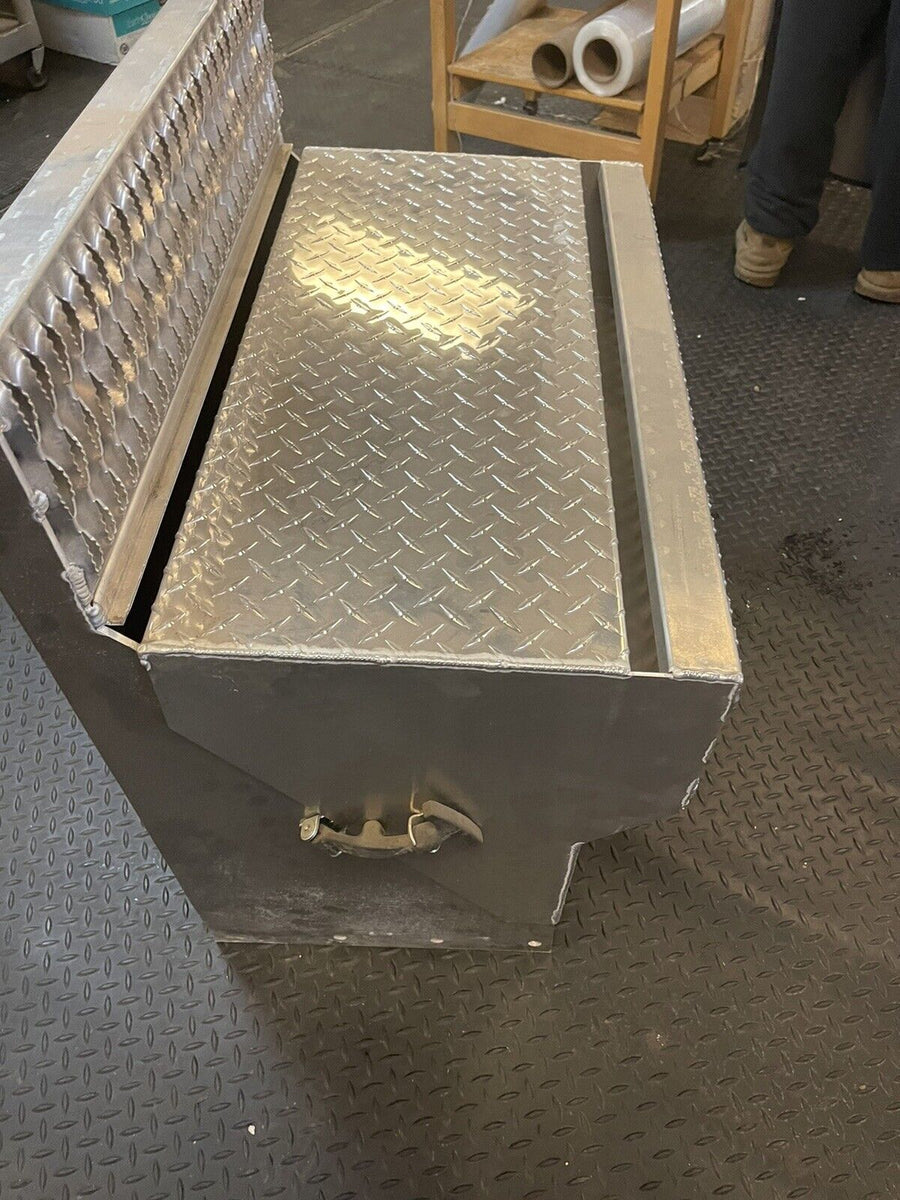 Aluminum Diamond Plate Battery Box Steps & Straps fits Peterbil...