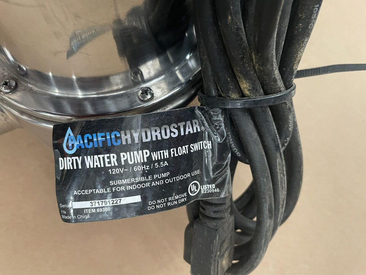 New Pacific Hydrostar SS Submersible Dirty Water Pump w Float Switc...