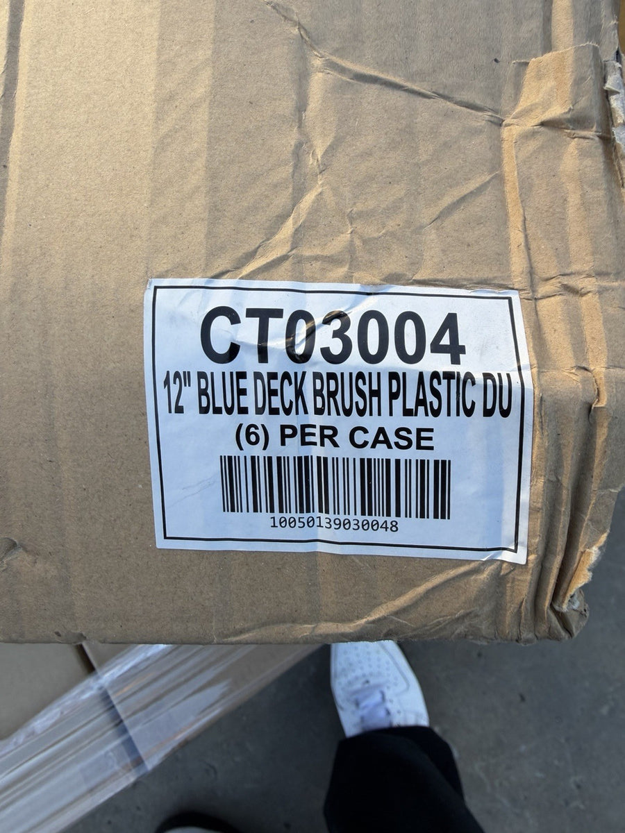 (6/case) Abco CT03004 10" Blue Dual Surface Deck Brush (Handle...