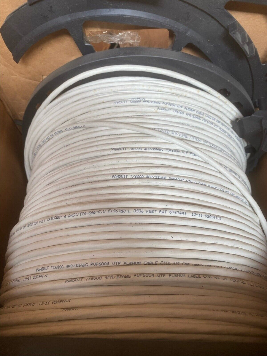 Panduit PUP6004WH-UY TX6000 Enhanced Cat 6 UTP CMP Plenum Cable, 80...