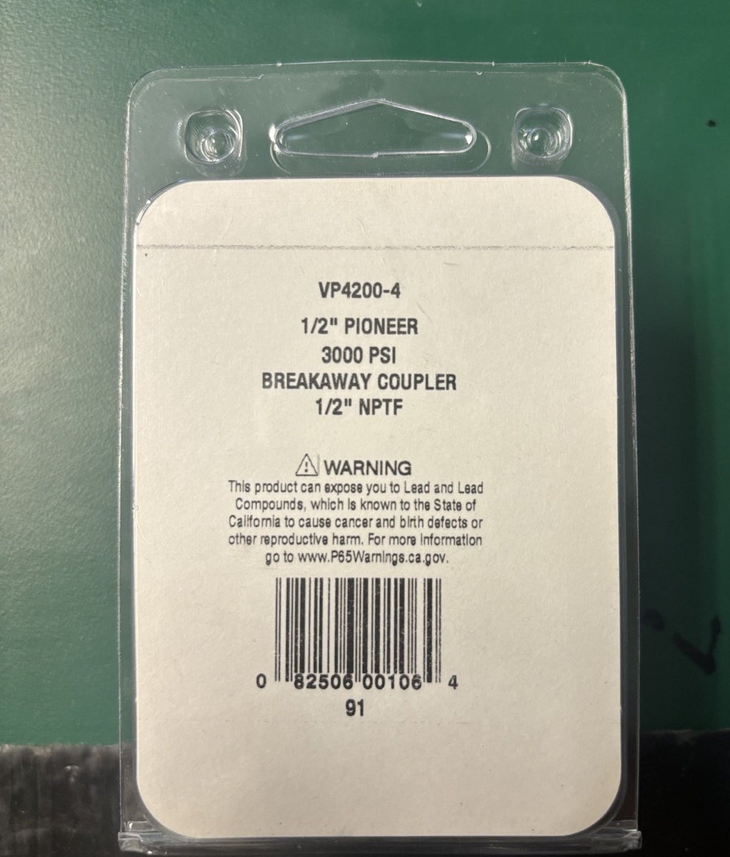 NEW PIONEER VP4200-4 1/2” NPFT Breakaway Coupler 3000PSI | Mega Mar...