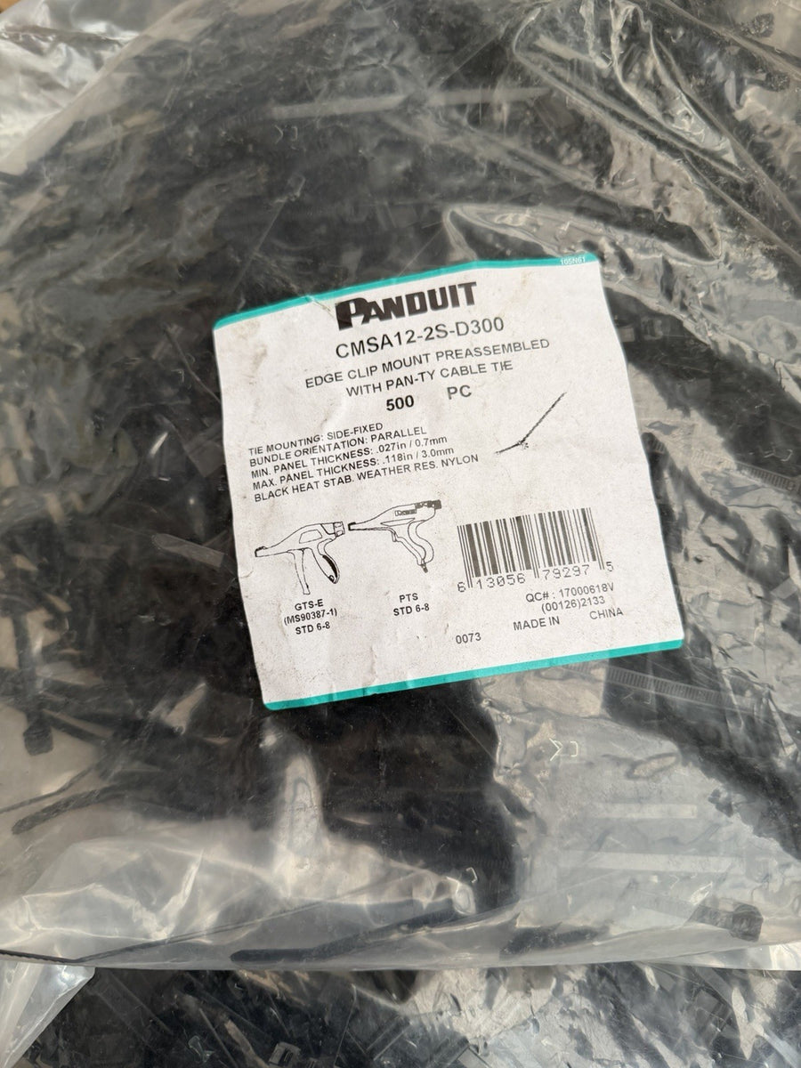 Panduit CMSA12-2S-D300 Edge Clip with Cable Tie (500 CT) *FREE SHIP...
