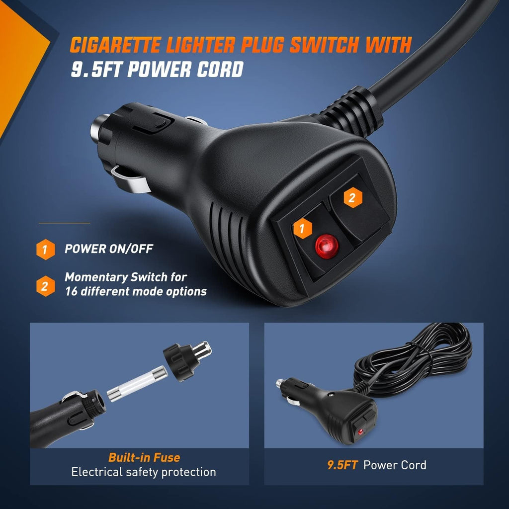 Nilight 12 Inch Roof Top Strobe Lights 48LED Hazard Light Emergency...