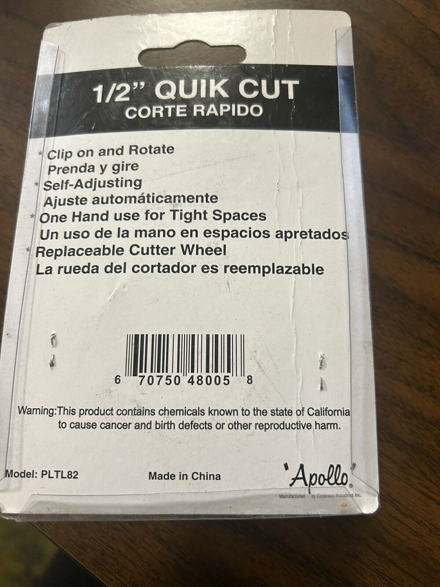 Apollo Quick Cit Pipe Cutter 1/2" Copper, Pex and PVC. New in ...