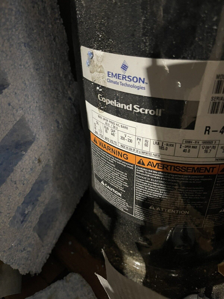 Copeland ZP83KWE-PFV-130 7 HP, 208-230V, 1 PH, 82,500 BT SCROLL COM...