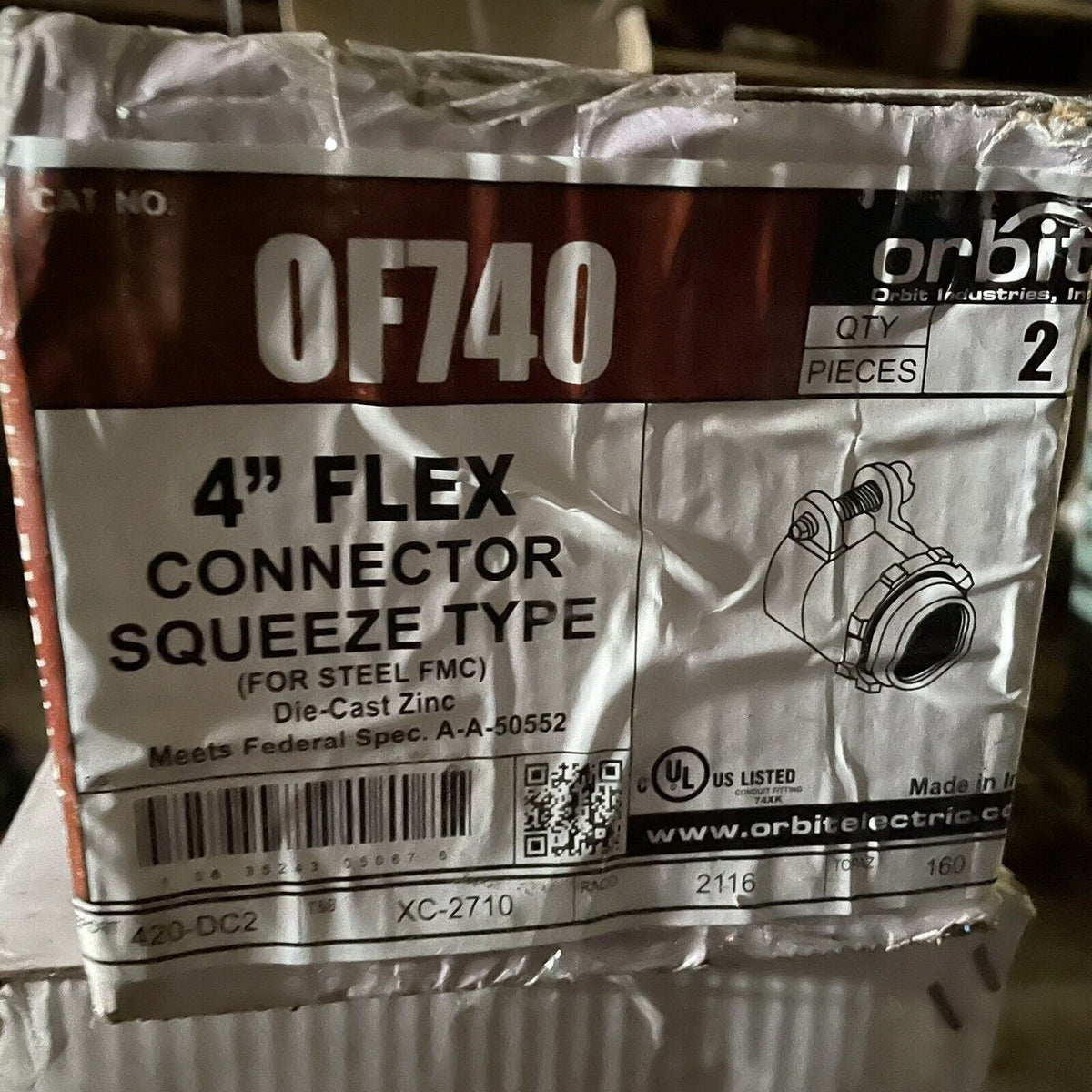 (2) ORBIT OF740-S 4" ZINC FLEX SQUEEZE CONNECTOR | Mega Mart W...