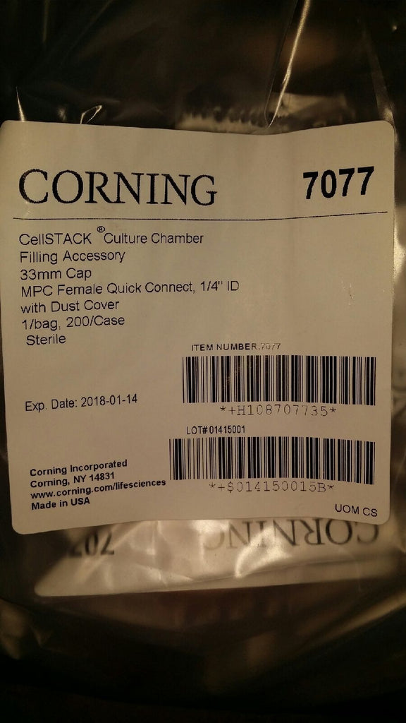 Corning Cellstack Culture Cámara Relleno Accesorio Mpc Hembra Conex...