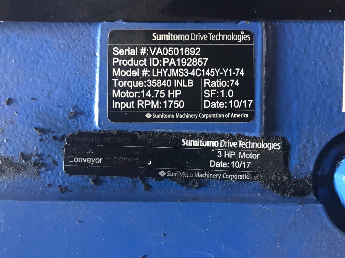 Neuf SUMITOMO Cyclo BBB4 Réducteur Vitesse & Moteur LHYJMS3 4C1...