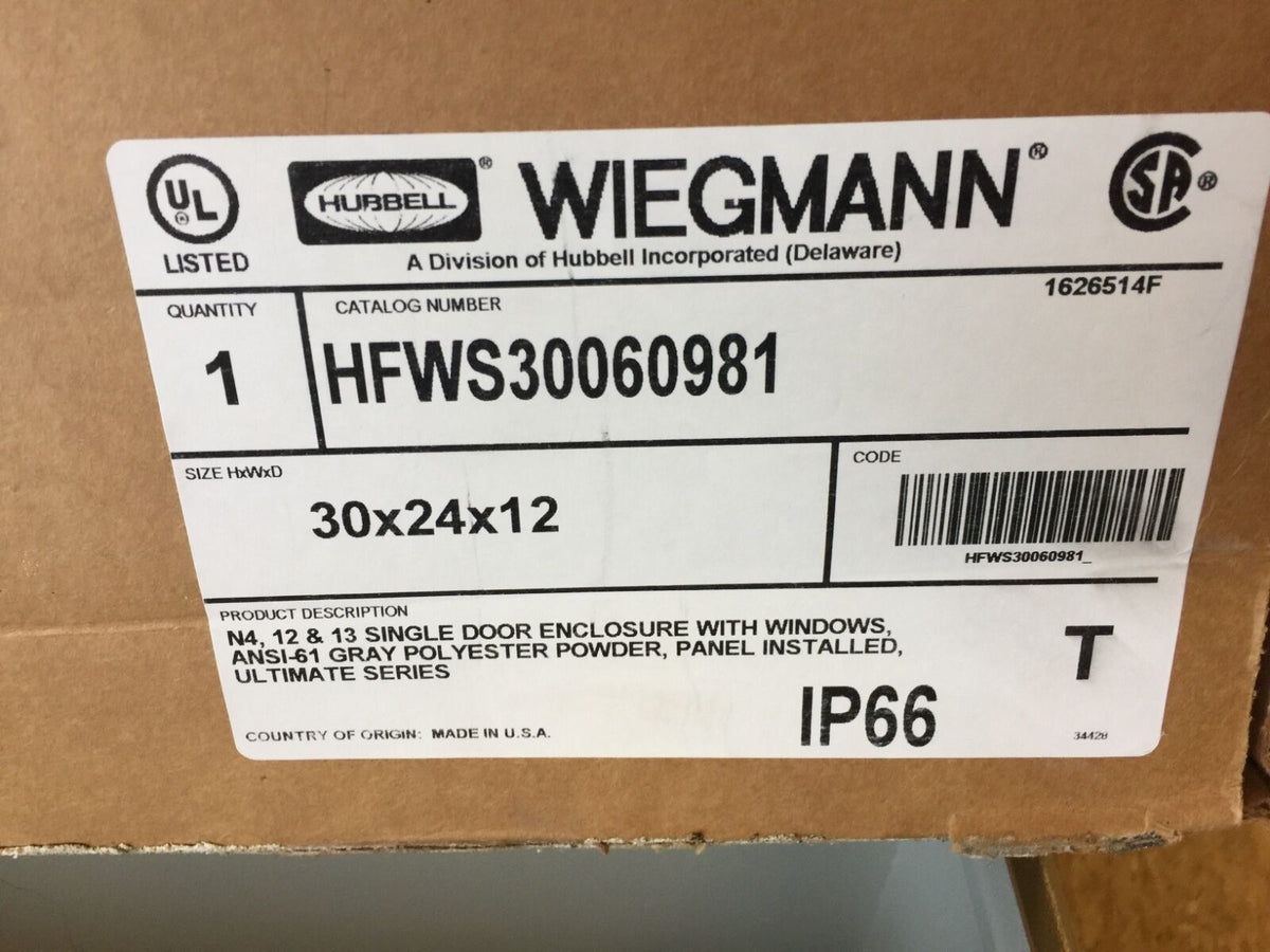WIEGMANN IP66 WINDOW Enclosure, 30" X 24" X 12" HFWS...
