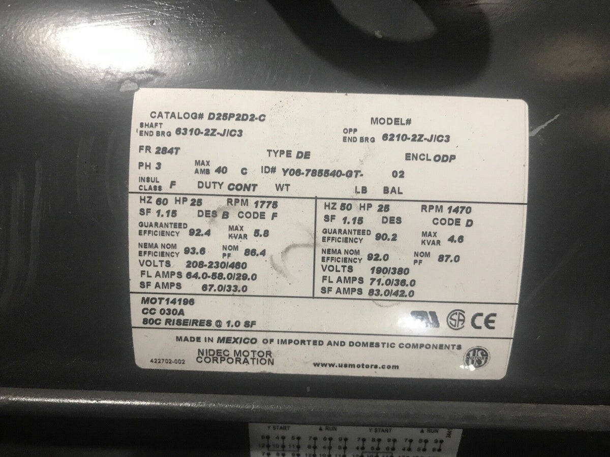 MOT14196 Motor Manufactured by Trane - Allied Controls 25 HP | Mega...