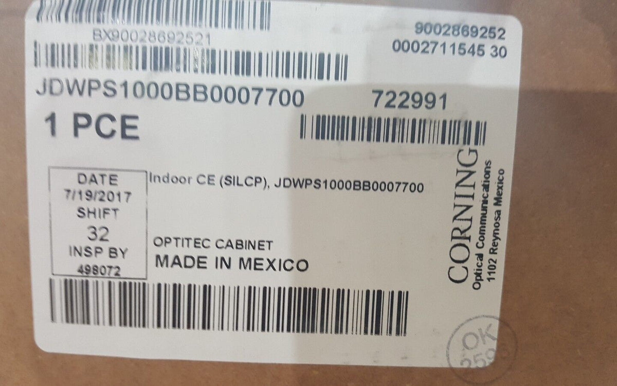 GENUINE CORNING CE SERIES INDOOR OPTITEC CABINET JDWPS1000BB0007700...