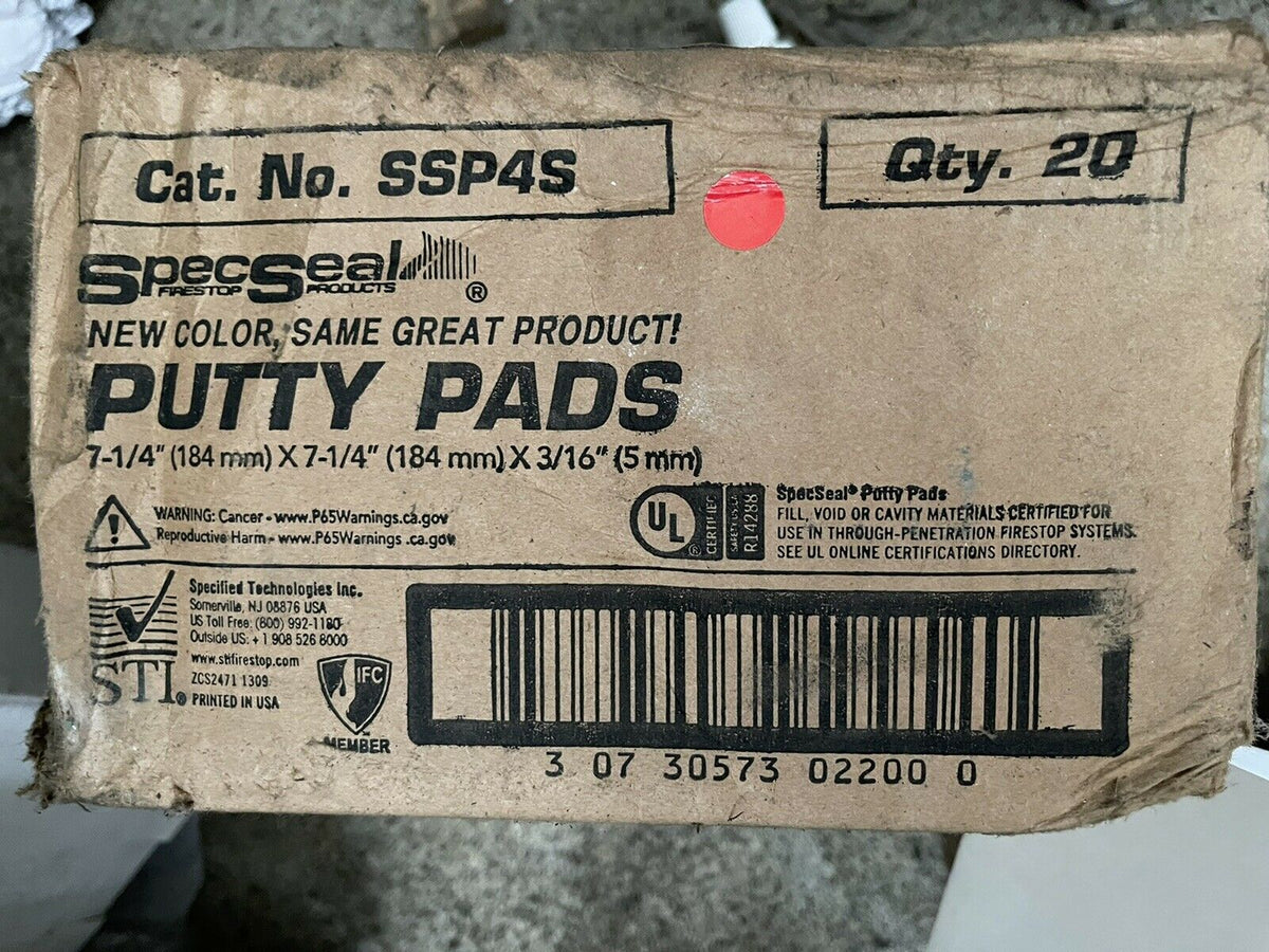 Sti Ssp4s Firestop Barrier Putty Pad, 7-1/4" X 7-1/4" X 3...