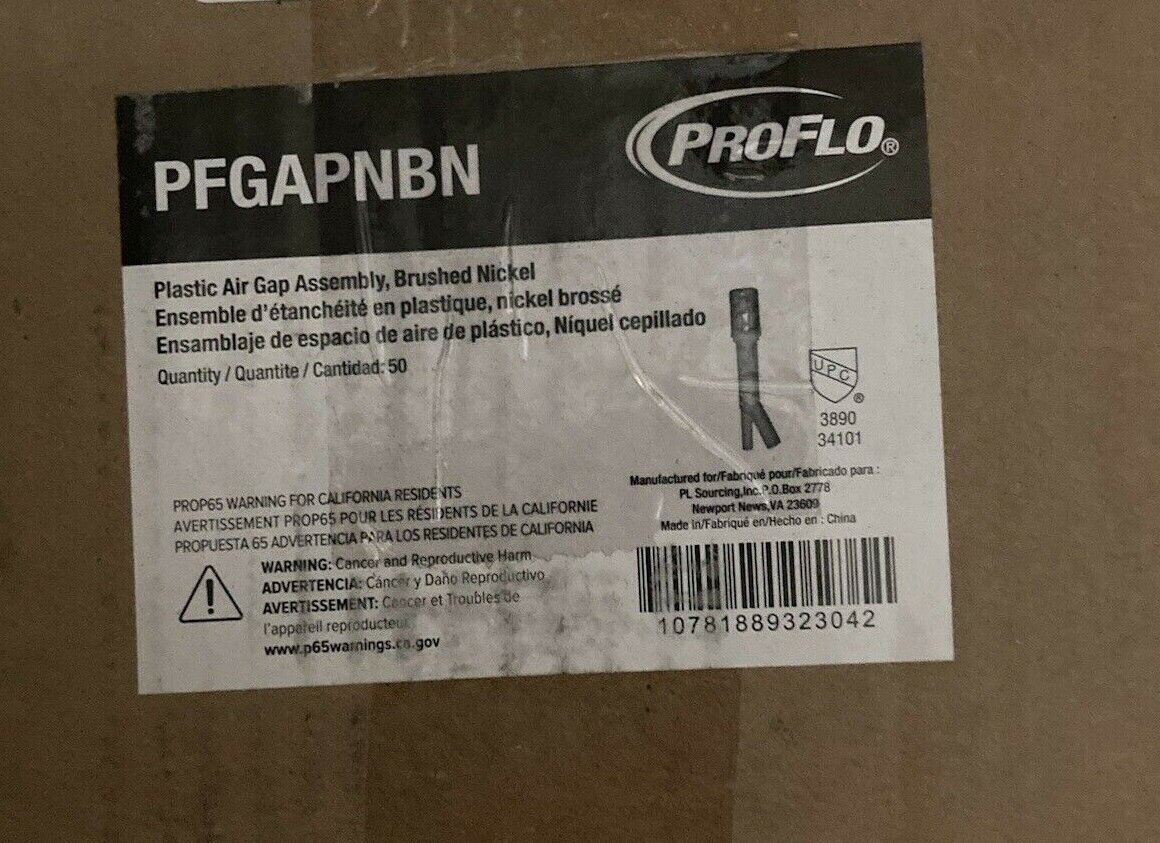 NEW (50 PC BOX) PROFLO PFGAPNBN Air Gap Assembly - Nickel | Mega Ma...
