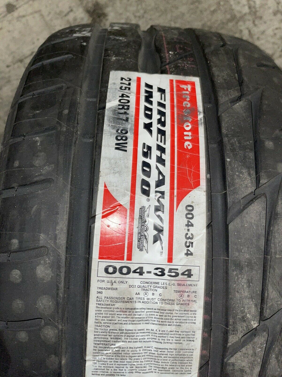 1 New Firestone Firehawk Indy 500 98W Tire 275/40R17 **FREE SHIPPIN...