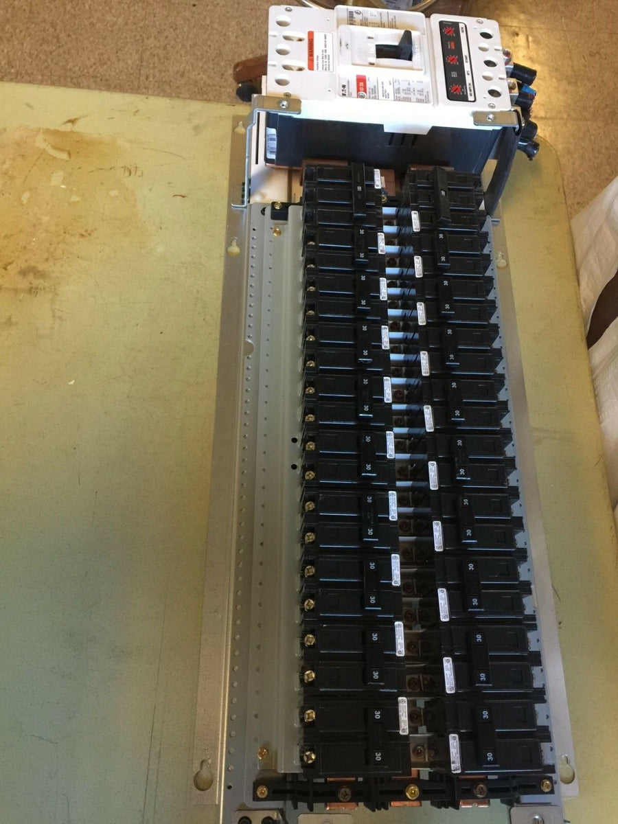 Eaton Panelboard 400 Amps, 2, 100AMP BREAKERS, 18, 30 AMP BREAKERS,...