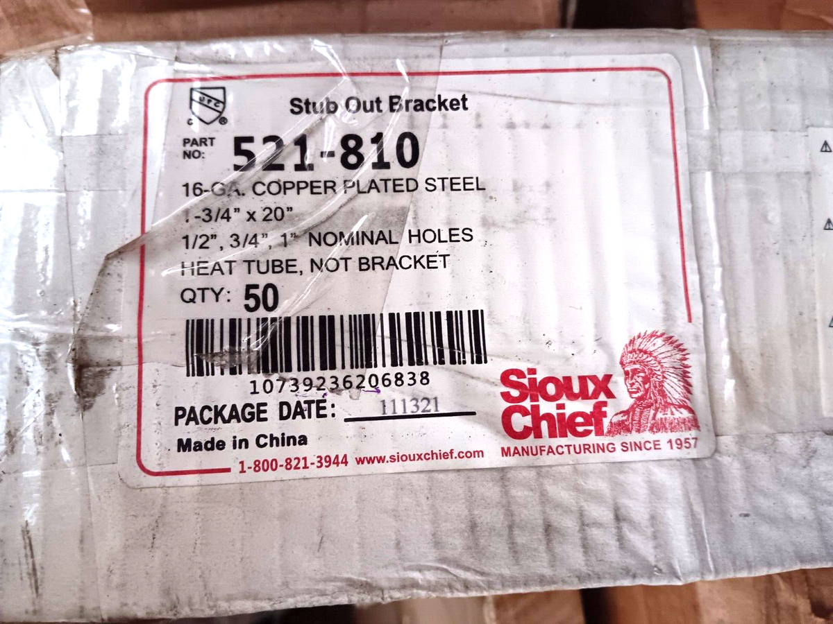 NEW SIOUX CHIEF 521-810 COPPER PLATED STUB OUT BRACKET | Mega Mart ...