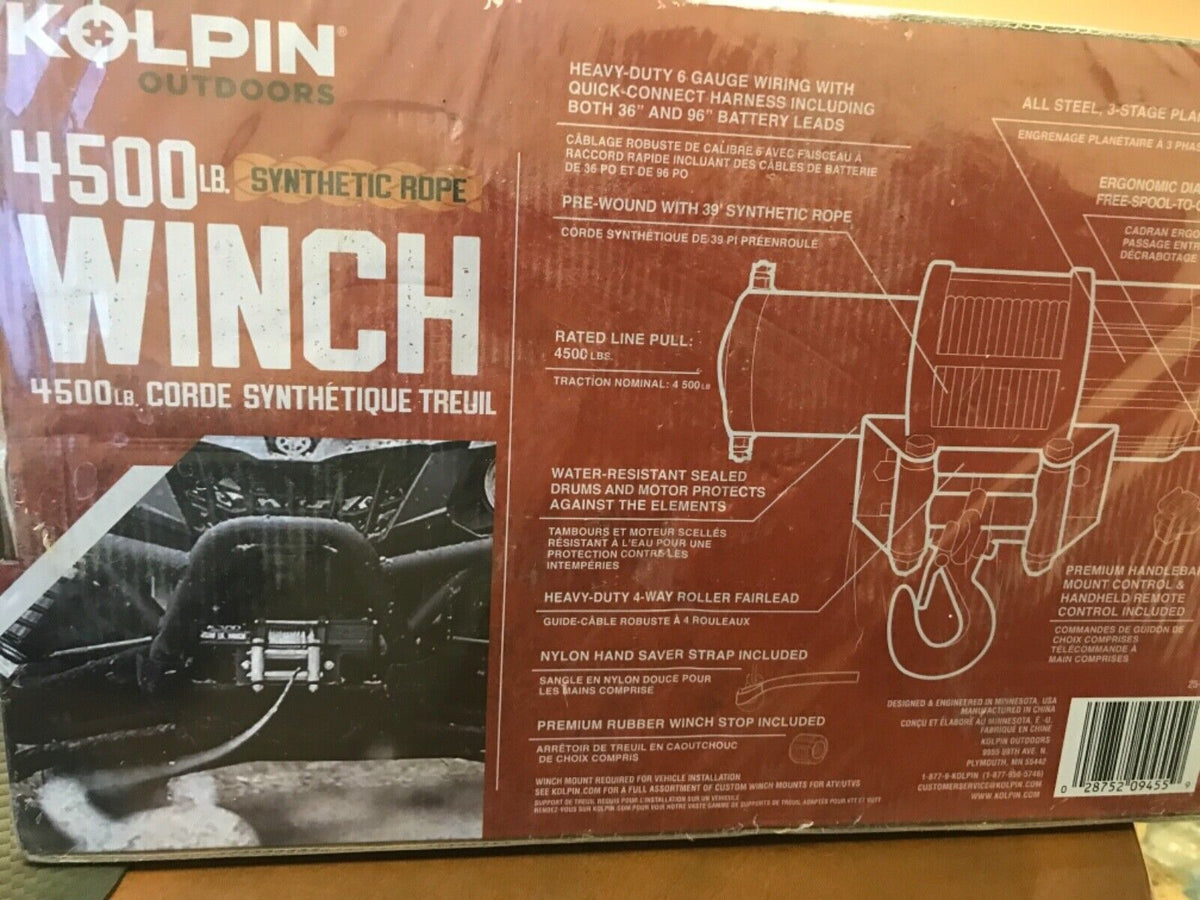 NEW Kolpin ATV UTV Winch Kit Synthetic Rope 12V HD Off-Road Univers...