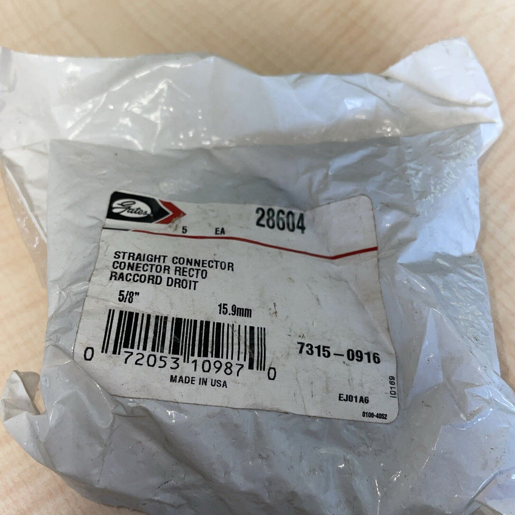 (5) GATES STRAIGHT CONNECTOR 5/8'' 28604 | Mega Mart Warehouse