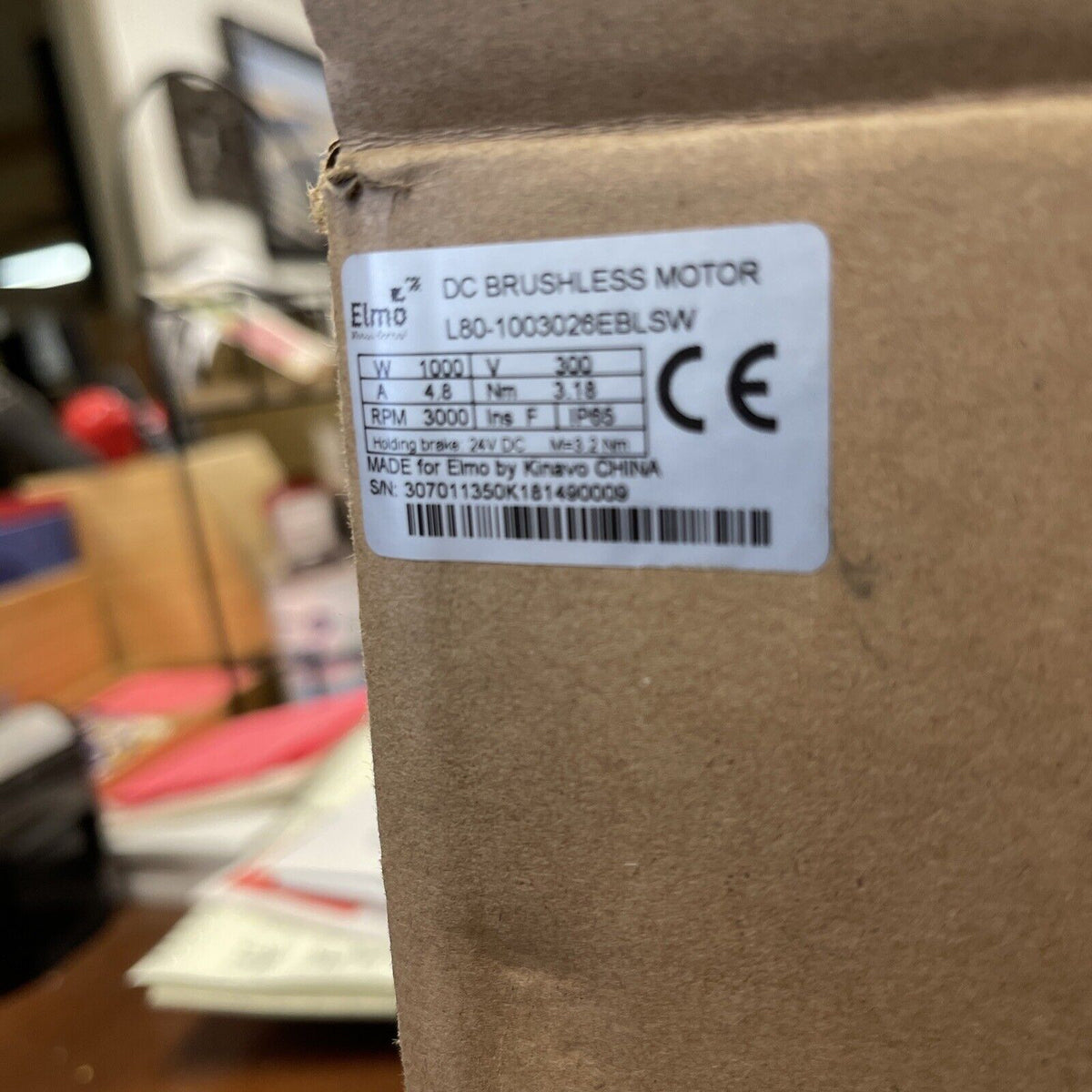 NEW Elmo 1000W 300V 4.8A 3000 RPM DC Brushless Motor L80-1003026EBL...
