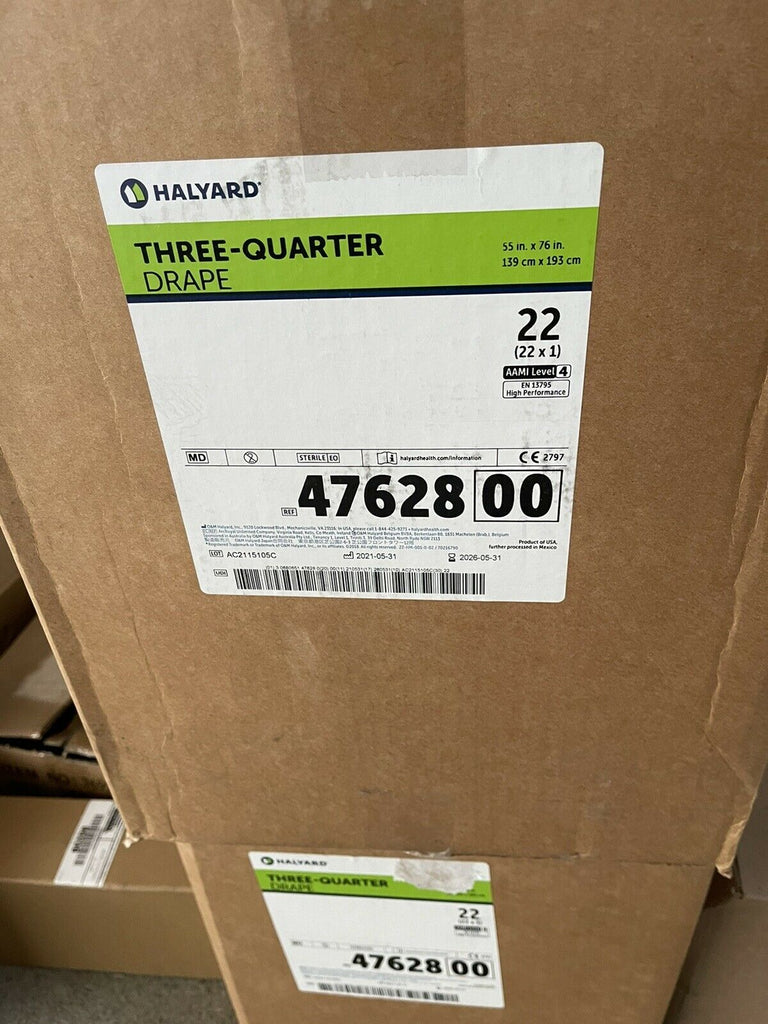 Halyard 47628 Three-Quarter Drape Sheet, 76" x 55", Case ...