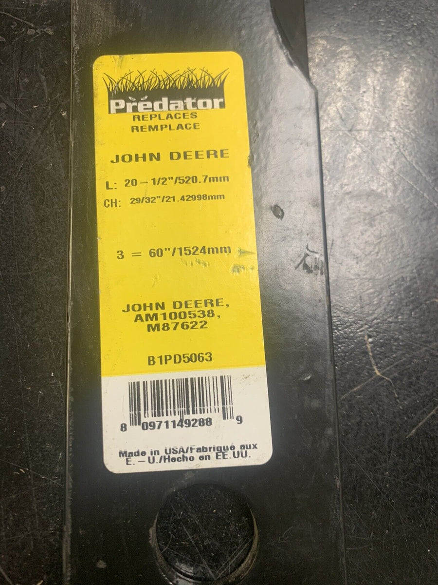 Predator 60" Mower Blade B1PD5063 - John Deere Replacement AM1...