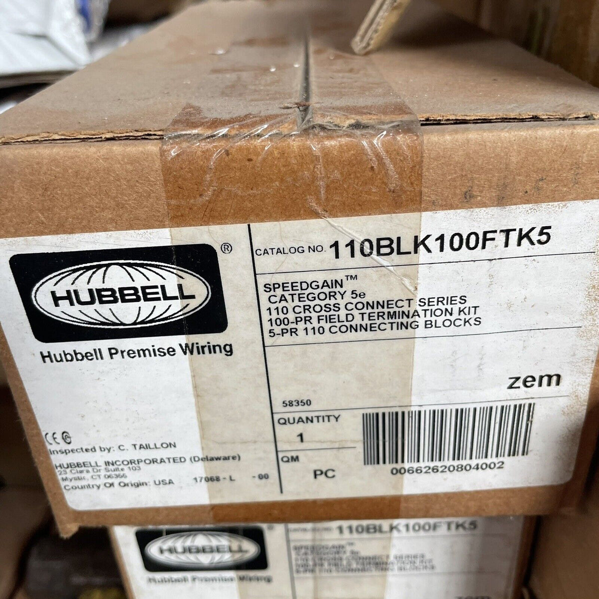 HUBBELL 110BLK100FTK5 CAT 5 110 CROSS CONNECT 100 PAIR FIELD TERMIN...