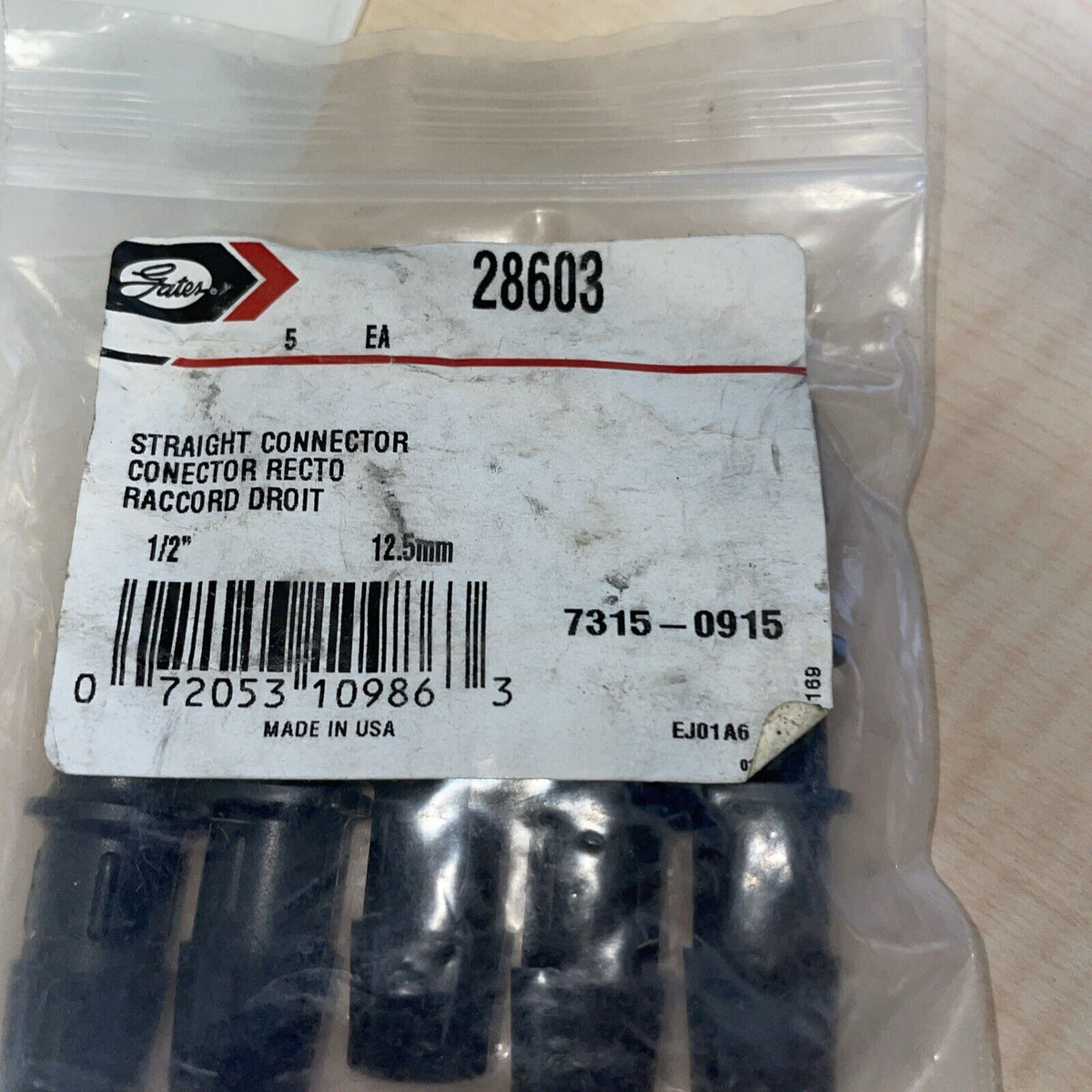 (5) GATES STRAIGHT CONNECTOR 5/8'' 28603 | Mega Mart Warehouse