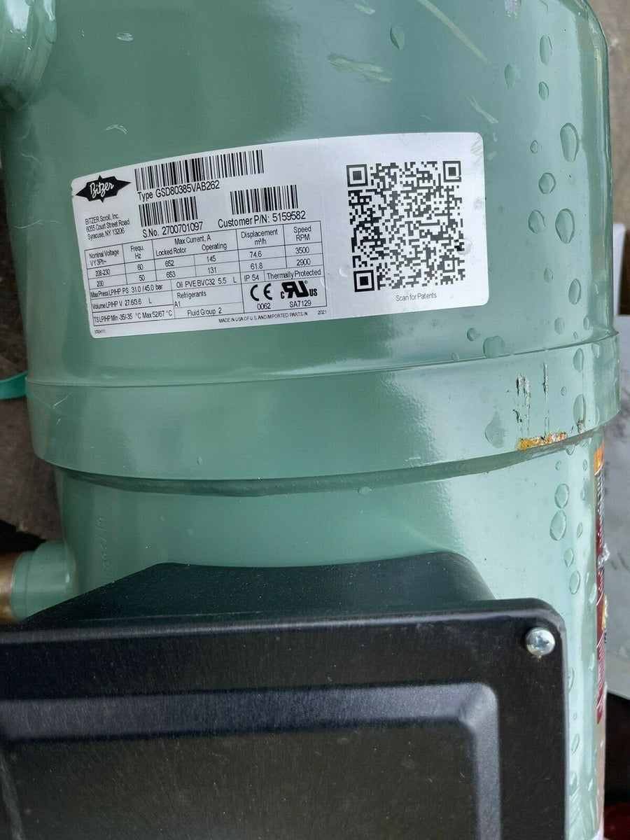 BITZER SCROLL COMPRESSOR ORBIT R410A GSD8,32TON, 230/3/60, ICV GSD8...