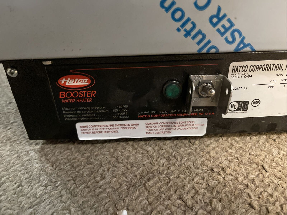 NEW Hatco C-54 Commercial Booster Water Heater 208 V / 6 Gallons (n...