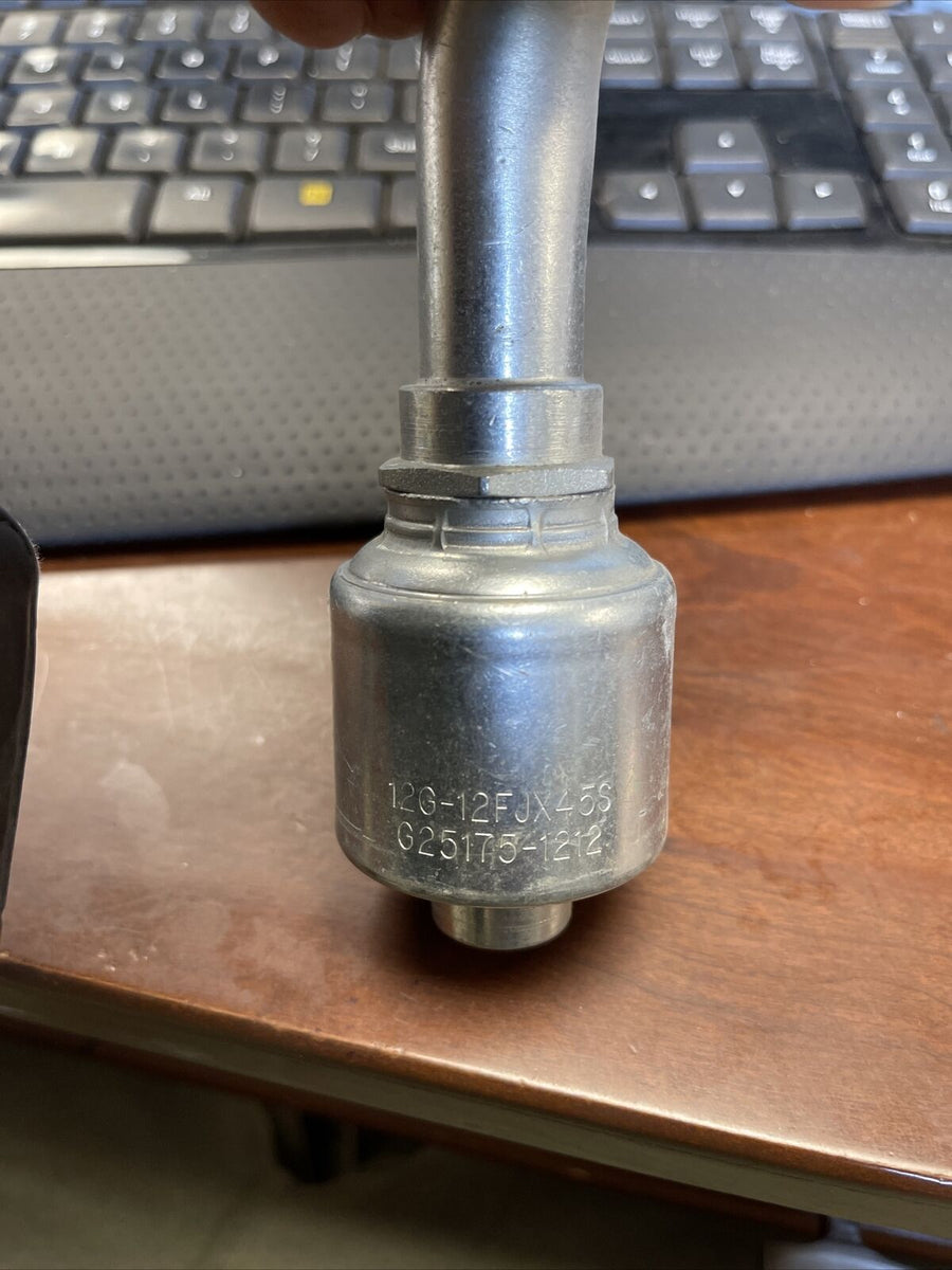 (1) GENUINE Gates hydraulic hose crimp fittings 12G-12FJX45S *FREE ...