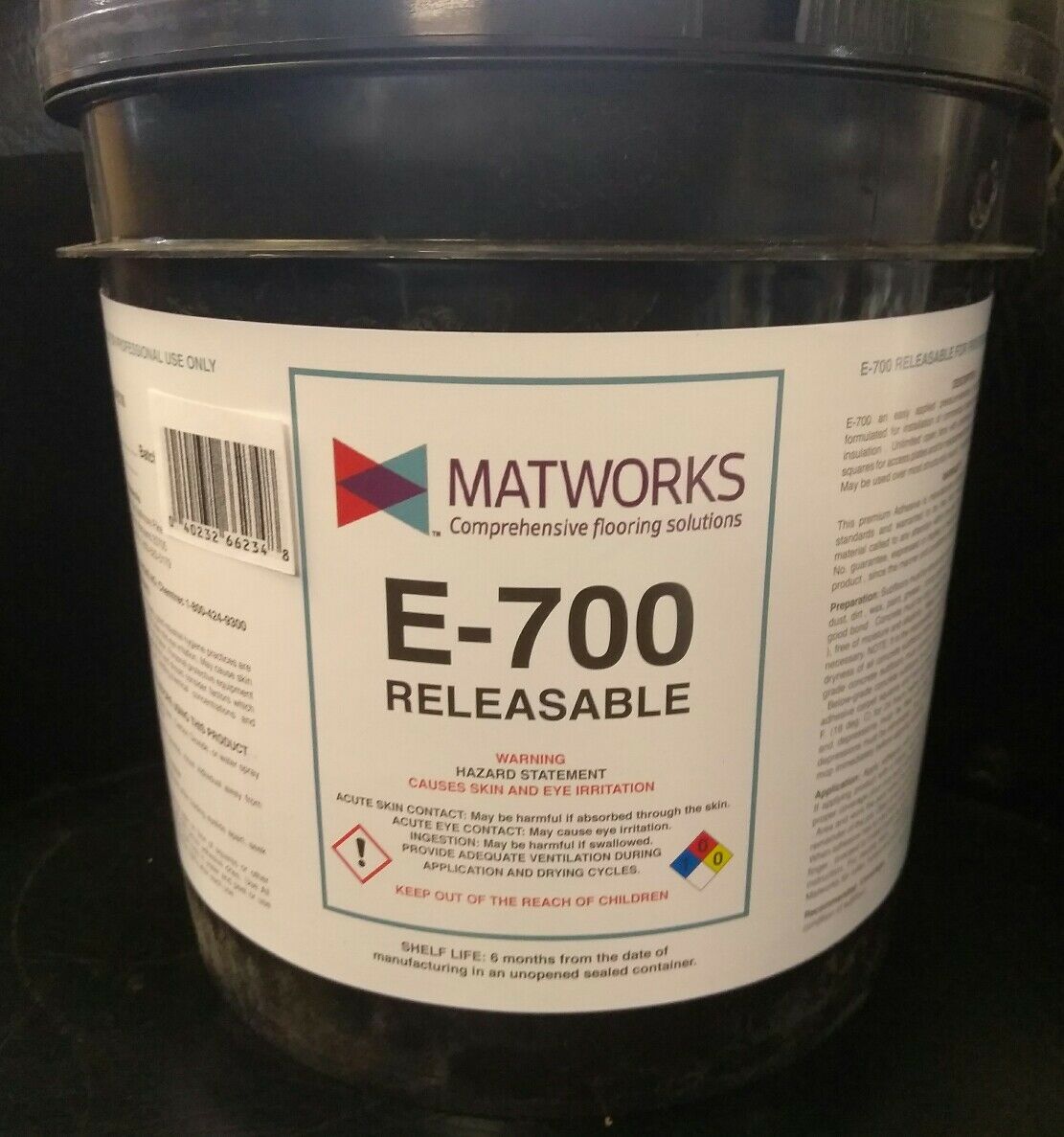 Matworks E-700 Releasable Bond Pressure Sensitive Adhesive 1 Gallon...
