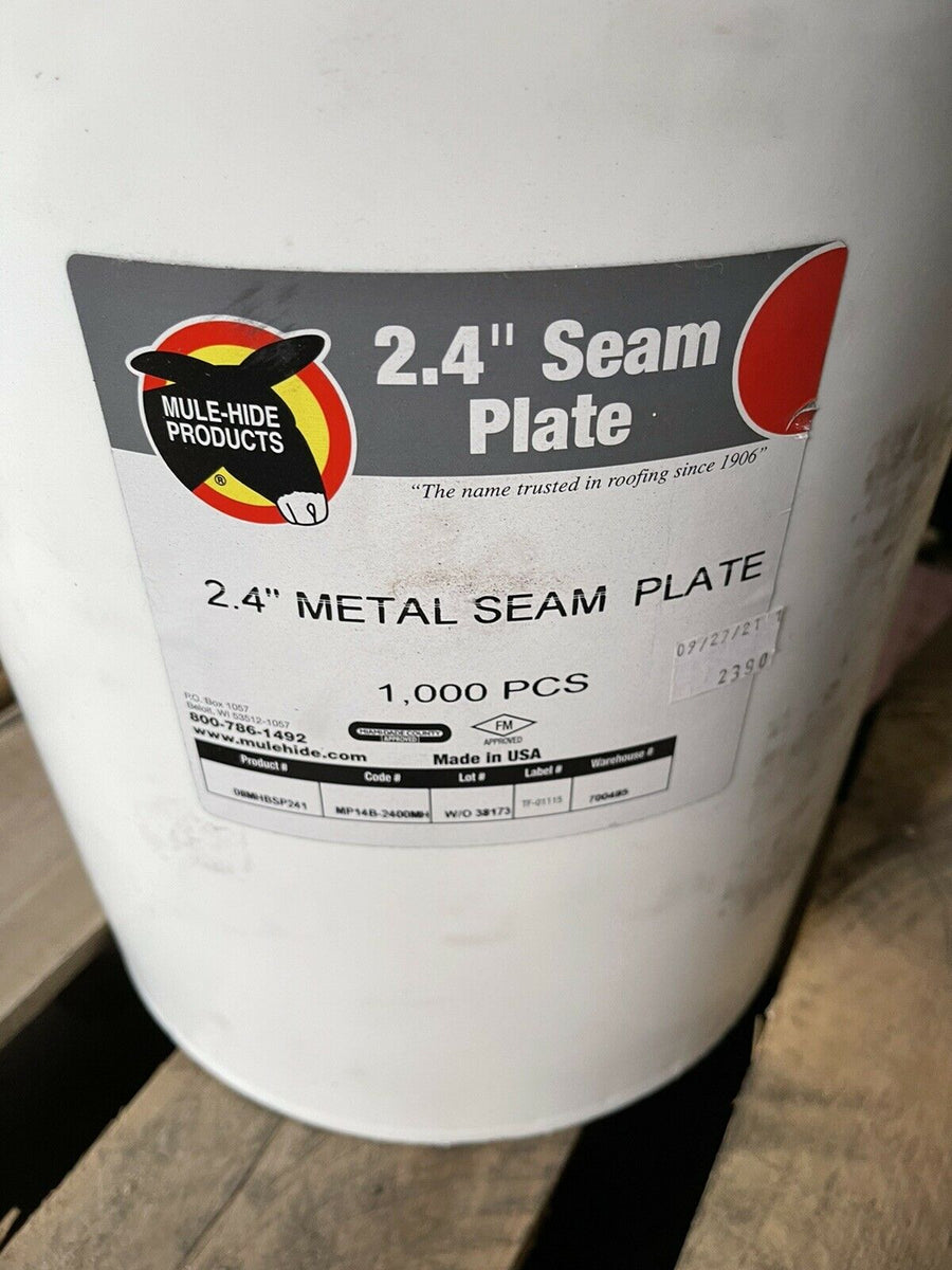 MULE-HIDE 2.4" METAL ROOFING SEAM PLATE 08MHBSP241 (1,000 PCS)...