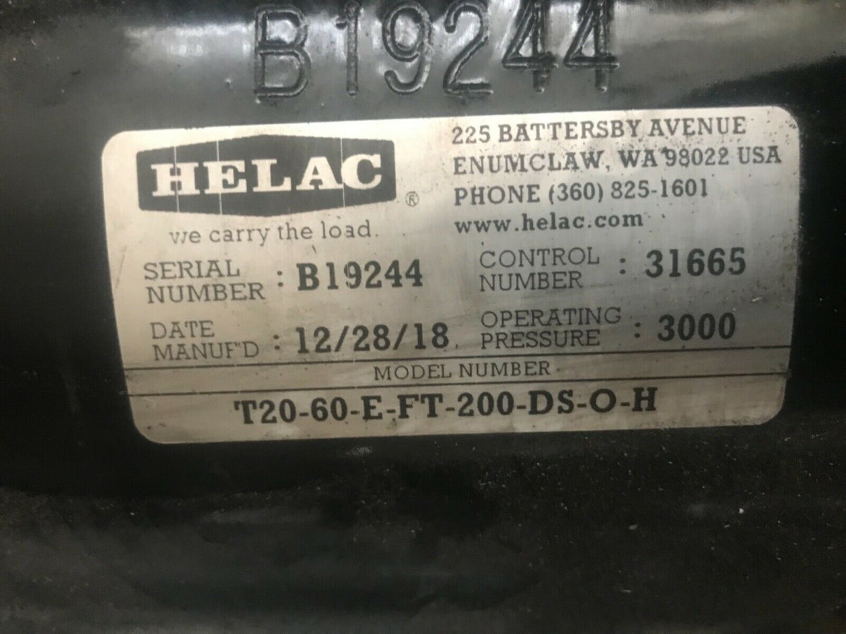 HELAC Hydraulic Rotary Actuator T20-60-E-FT-200-DS-O-H, 3000 OPERAT...