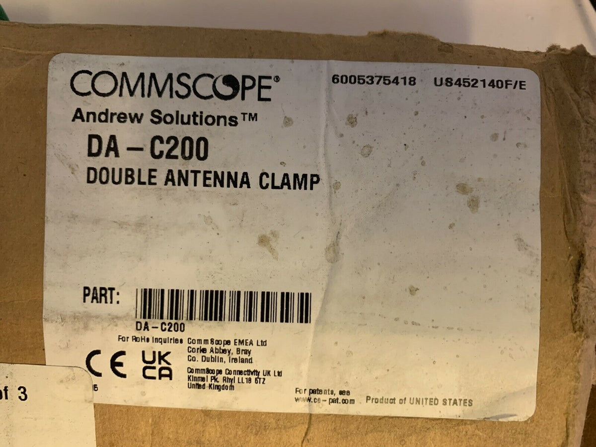 NEW Commscope Andrew Solutions Double Antenna Clamp, DA-C200 (2 PC ...
