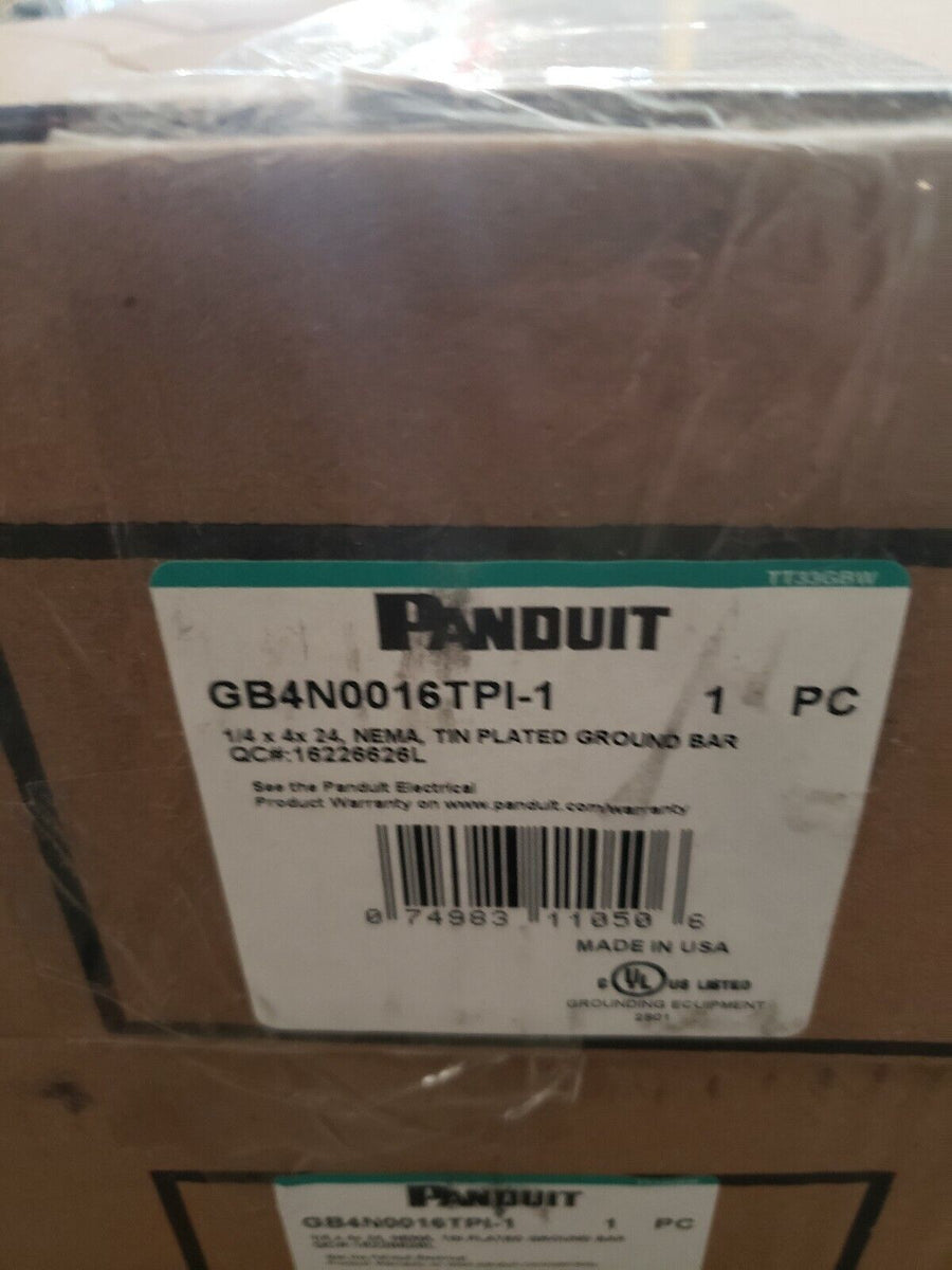 PANDUIT GB4N0016TPI-1 1/4 X 4X 24, NEMA,TIN PLATED Grounding Busbar...