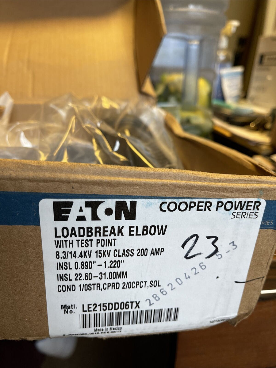 EATON LOADBREAK ELBOW W/ TEST POINT 8.3/14.4KV 15KV CLASS 200 AMP,