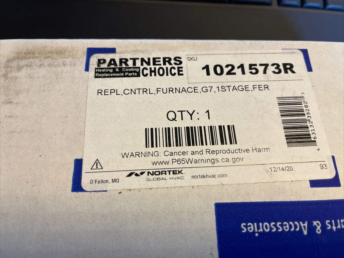NEW HVAC FURNACE CONTROL BOARD NORDYNE 1021573R, G7, 1 STAGE, FER