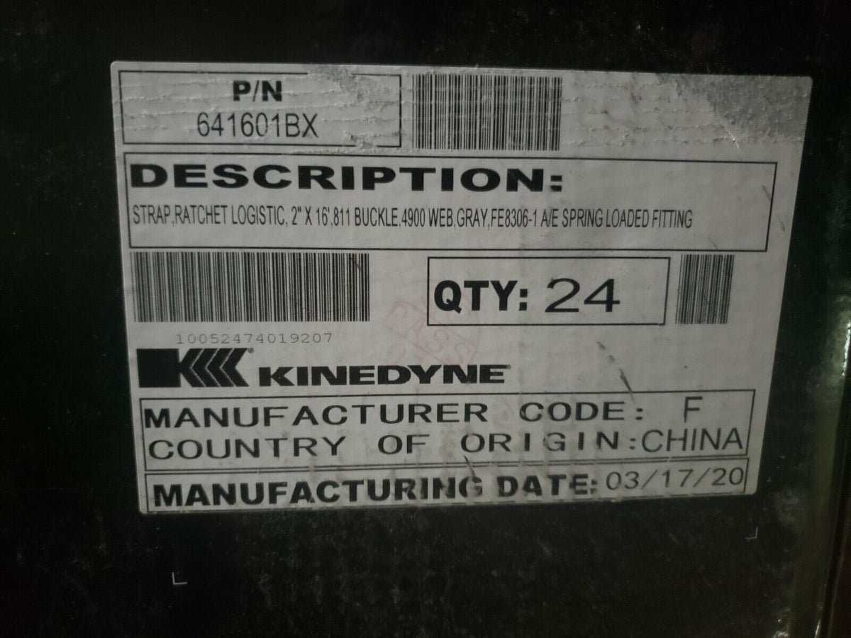 (2 PCS) KINEDYNE LOGISTIC RATCHET STRAP 2"X 16', 811 BUCKL...