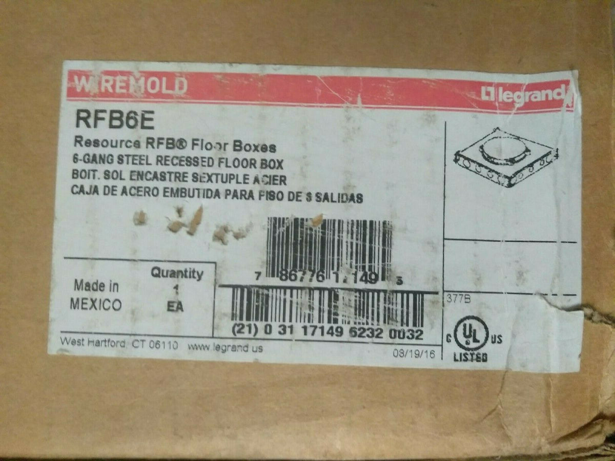 NEW WIREMOLD RFB6E-OG 6 COMPARTMENT RECESSED FLOOR BOX | Mega Mart ...