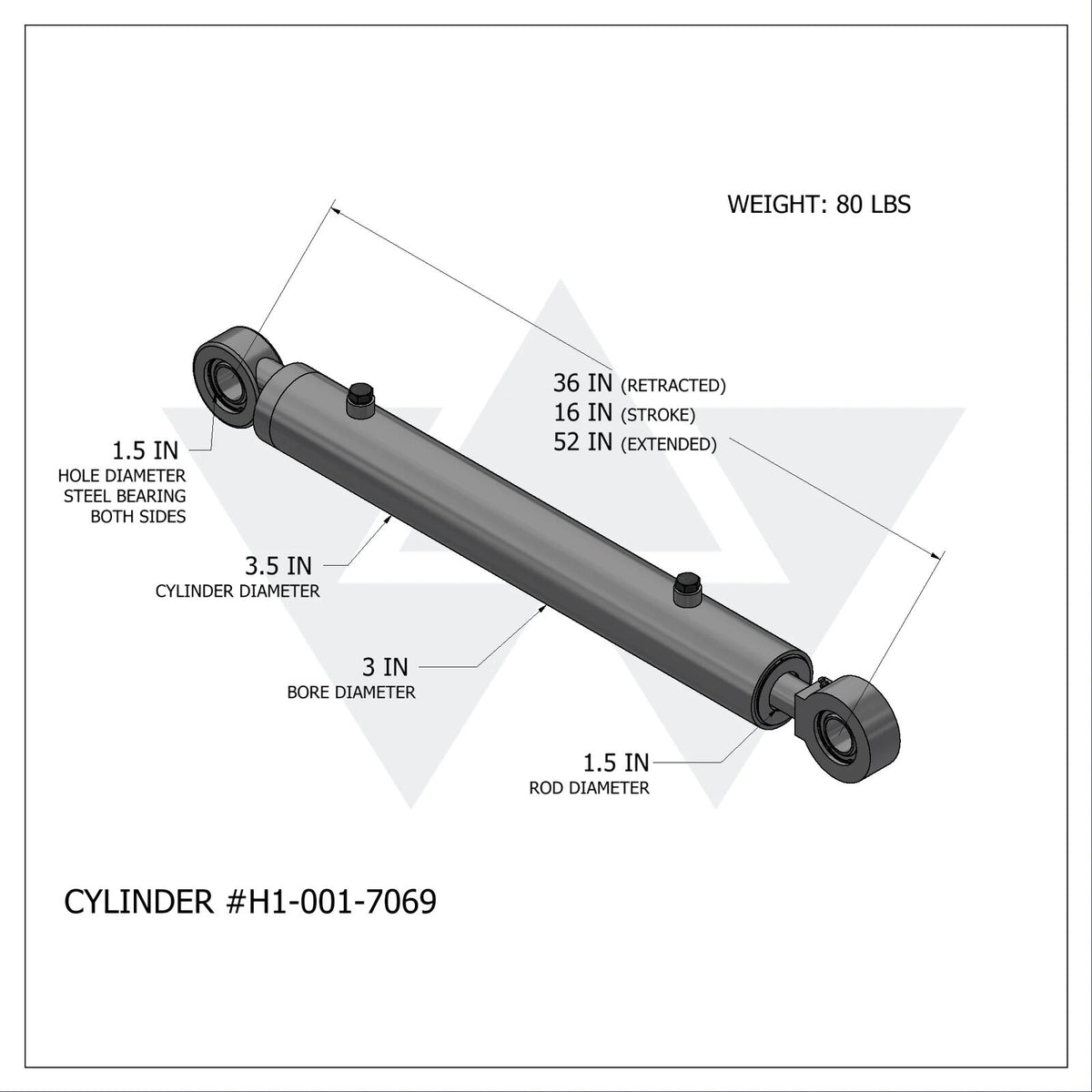 WASTEBUILT REPLACEMENT FOR HEIL LIFT & REACH CYLINDER 001-7069 ...