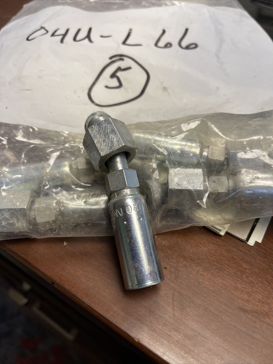 (5) Eaton Weatherhead 04U-L66 Coll-O-Crimp Hydraulic Fitting, Femal...