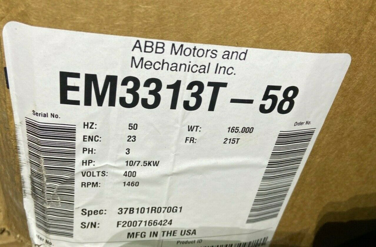 NEW 10 Hp 3 Ph Three Phase Electric Motor EM3313T Baldor 1770 RPM 2...