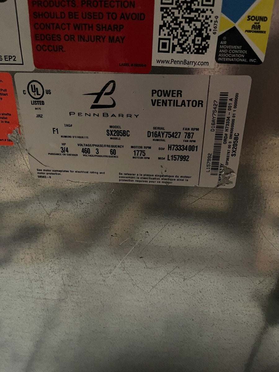 PENNBARRY Centrifugal Inline Fan, Belt Drive Power Ventilator SX205...